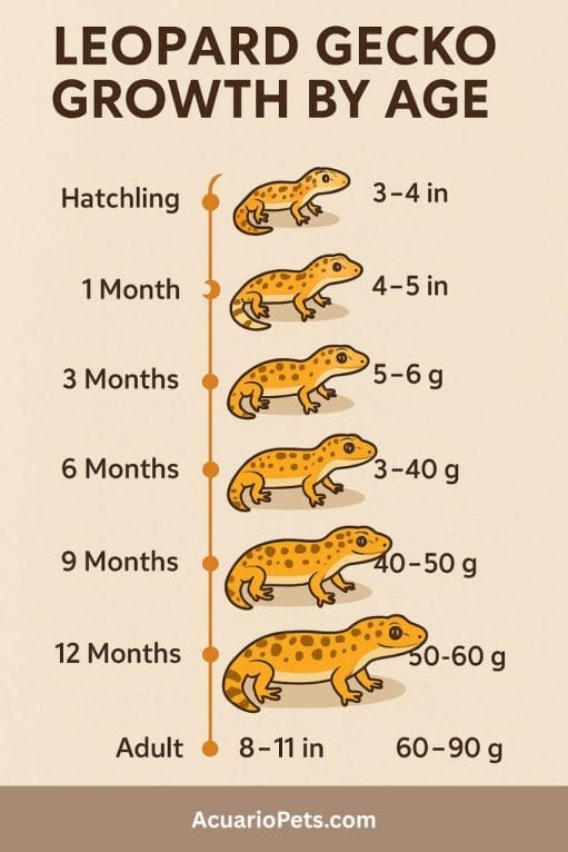 How Big Do Leopard Geckos Get? [Size vs Age vs Weight Chart] – Acuario Pets