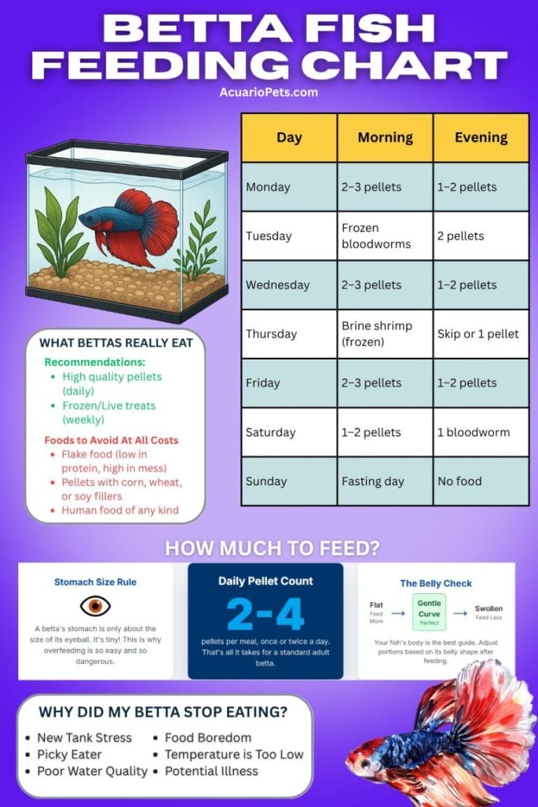 How to Feed Betta Fish: Complete Schedule, Portions & Food Chart ...